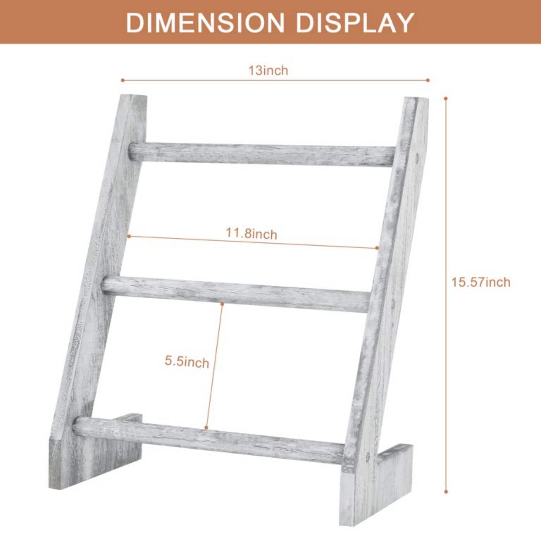 3-Tier Rustic Wood Farmhouse Wall Hanging Ladder Towel Rack | Michaels