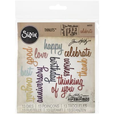 Sizzix® Thinlits™ Celebration Script Words Die Set by Tim Holtz® | Michaels