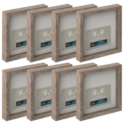 Buy in Bulk - 8 Pack: Gray 9" x 9" Belmont Shadow Box by Studio Décor ...