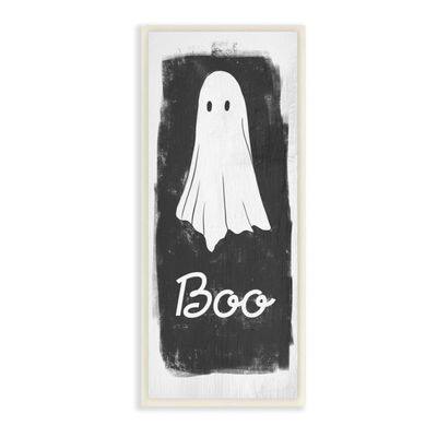 Stupell Industries Charming Rustic Sheet Ghost with Boo Text Wood Wall ...