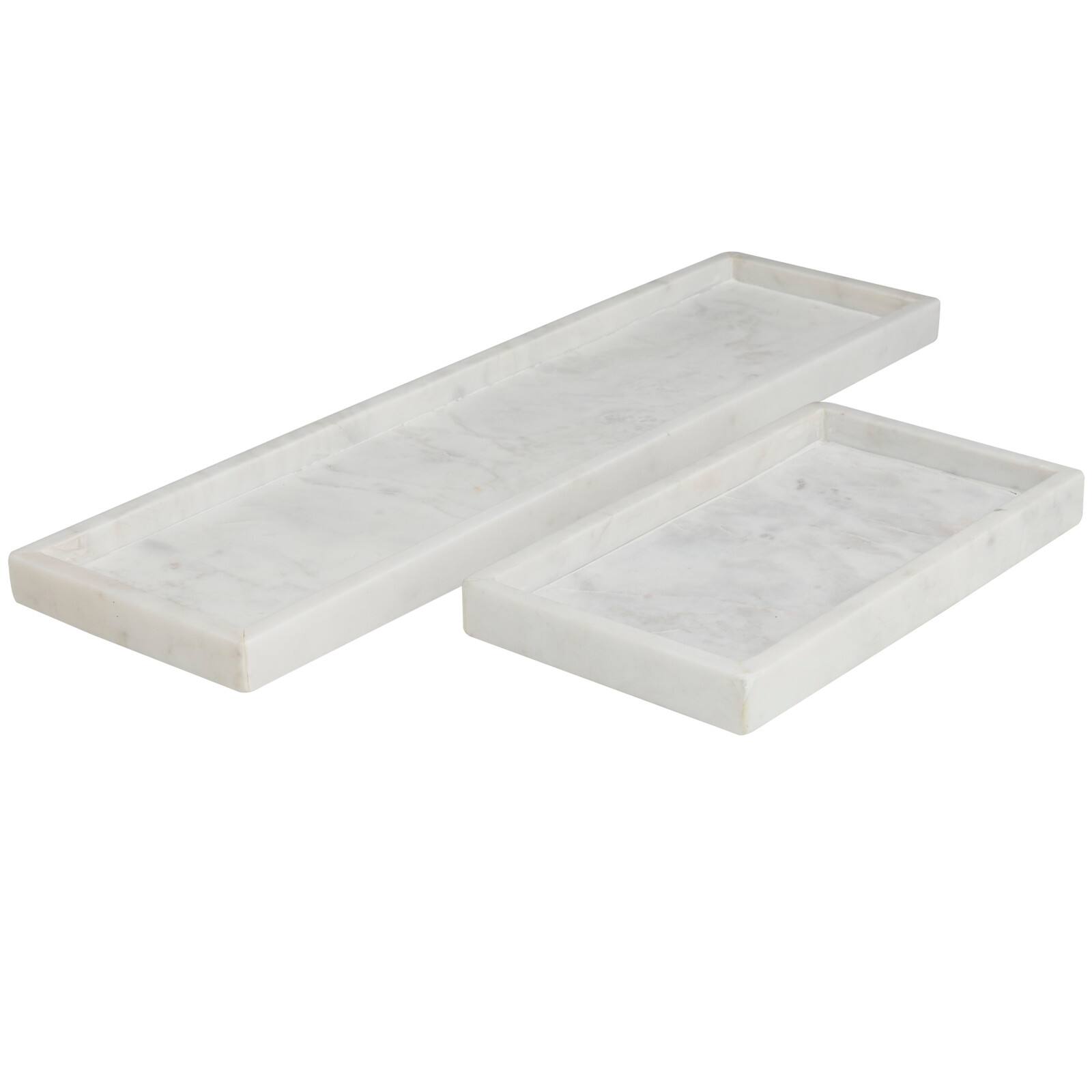 CosmoLiving by Cosmopolitan White Marble Slim Tray Set | Michaels
