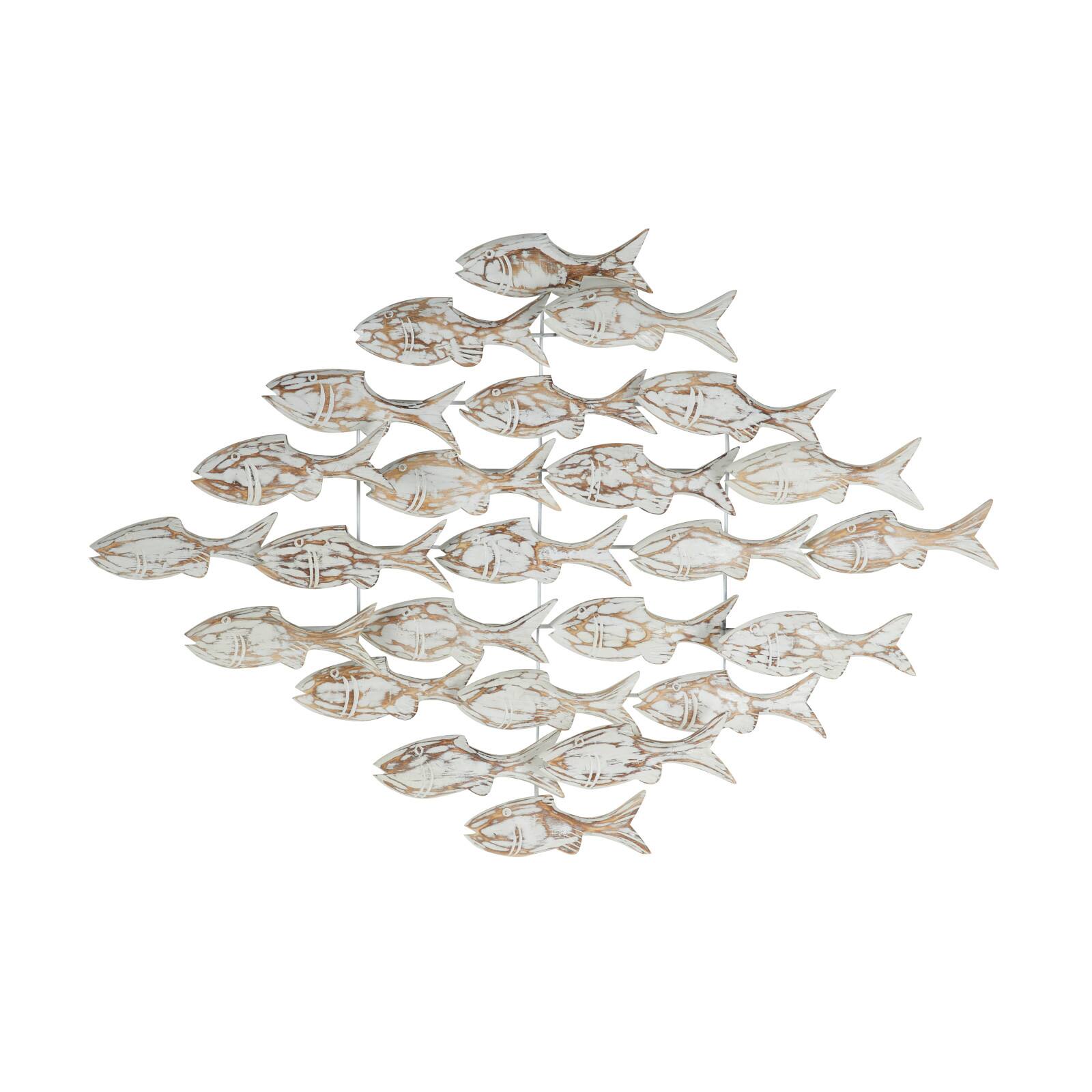 37" White Wood Fish Coastal Wall Decor | Michaels