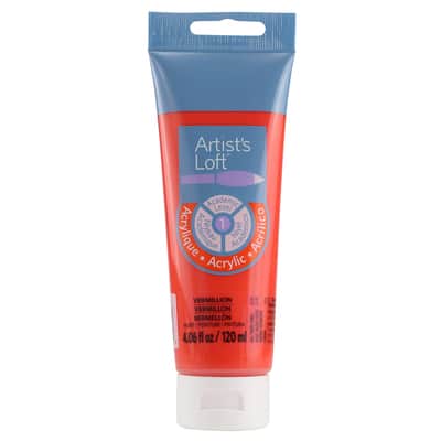 4oz. Acrylic Paint by Artist's Loft™, Size: 4 fl oz, Color: Vermillion ...