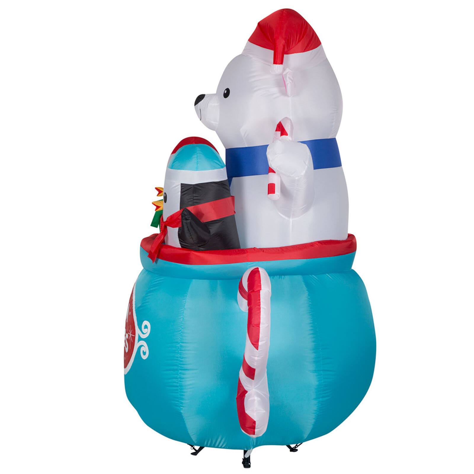 6.5ft. Airblown® Inflatable Christmas Hot Cocoa Mug Scene | Michaels