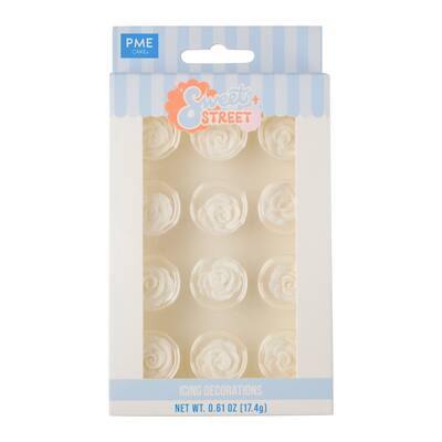 PME Cake Sweet Street® Rose Icing Decorations, 12ct., Color: White ...