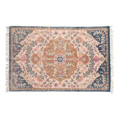 Multicolor Woven Cotton Distressed Print Rug, 4ft. x 6ft. | Michaels