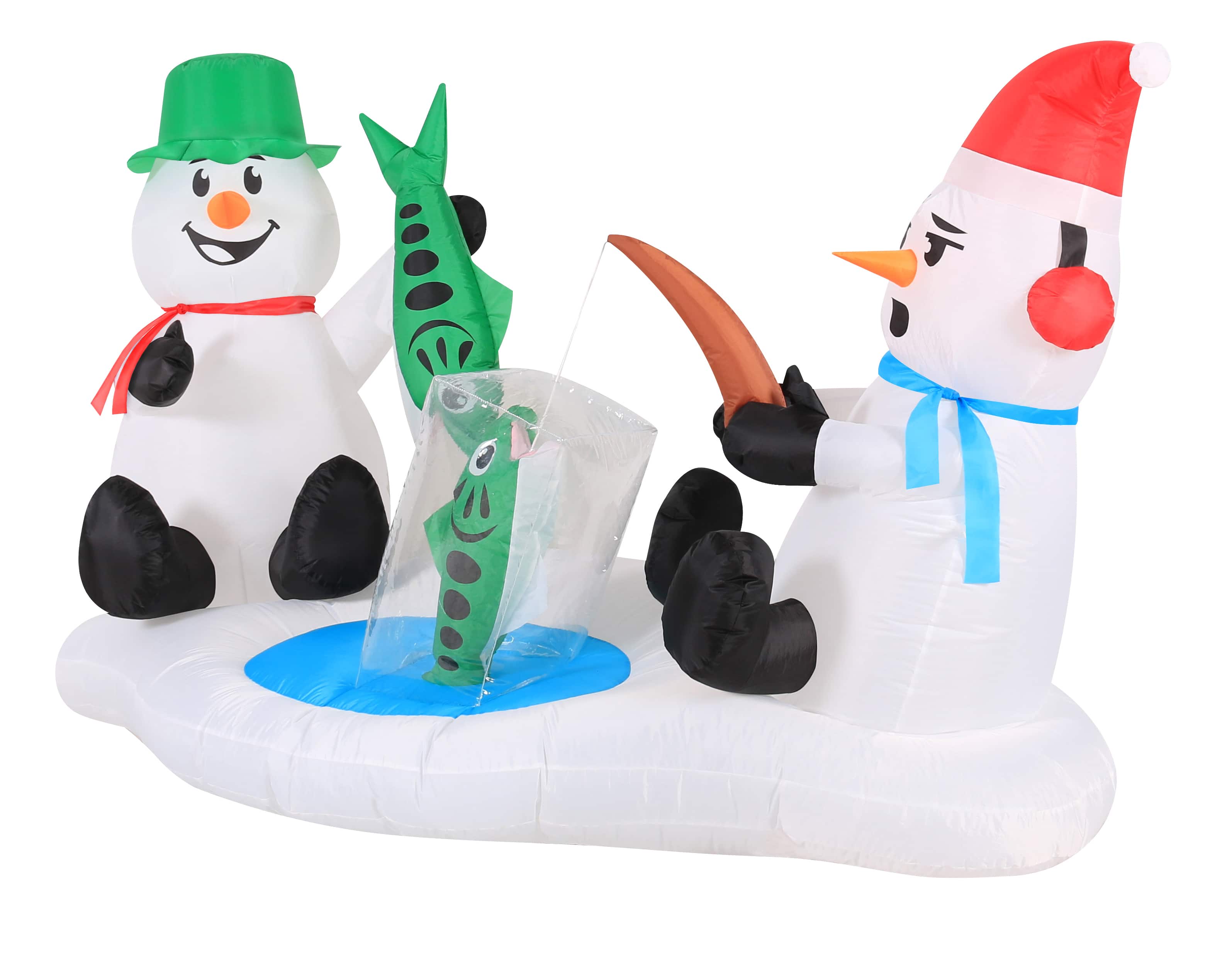 6ft. Airblown® Inflatable Snowmen Ice Fishing | Michaels