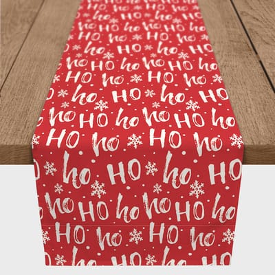90'' Ho Ho Ho Pattern Cotton Twill Runner | Michaels