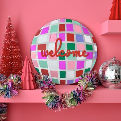 Disco Ball Welcome Wood Plaque | Projects | Michaels