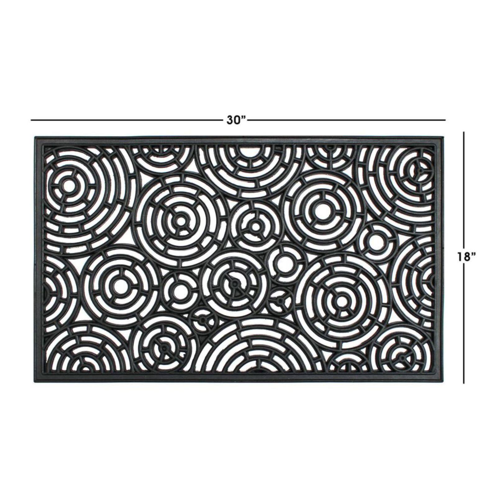 RugSmith Black Molded Circle Patterns Rubber Doormat | Doormats | Michaels