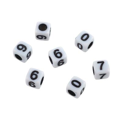 White Number Acrylic Cube Beads, 5.5mm by Bead Landing™ | Michaels
