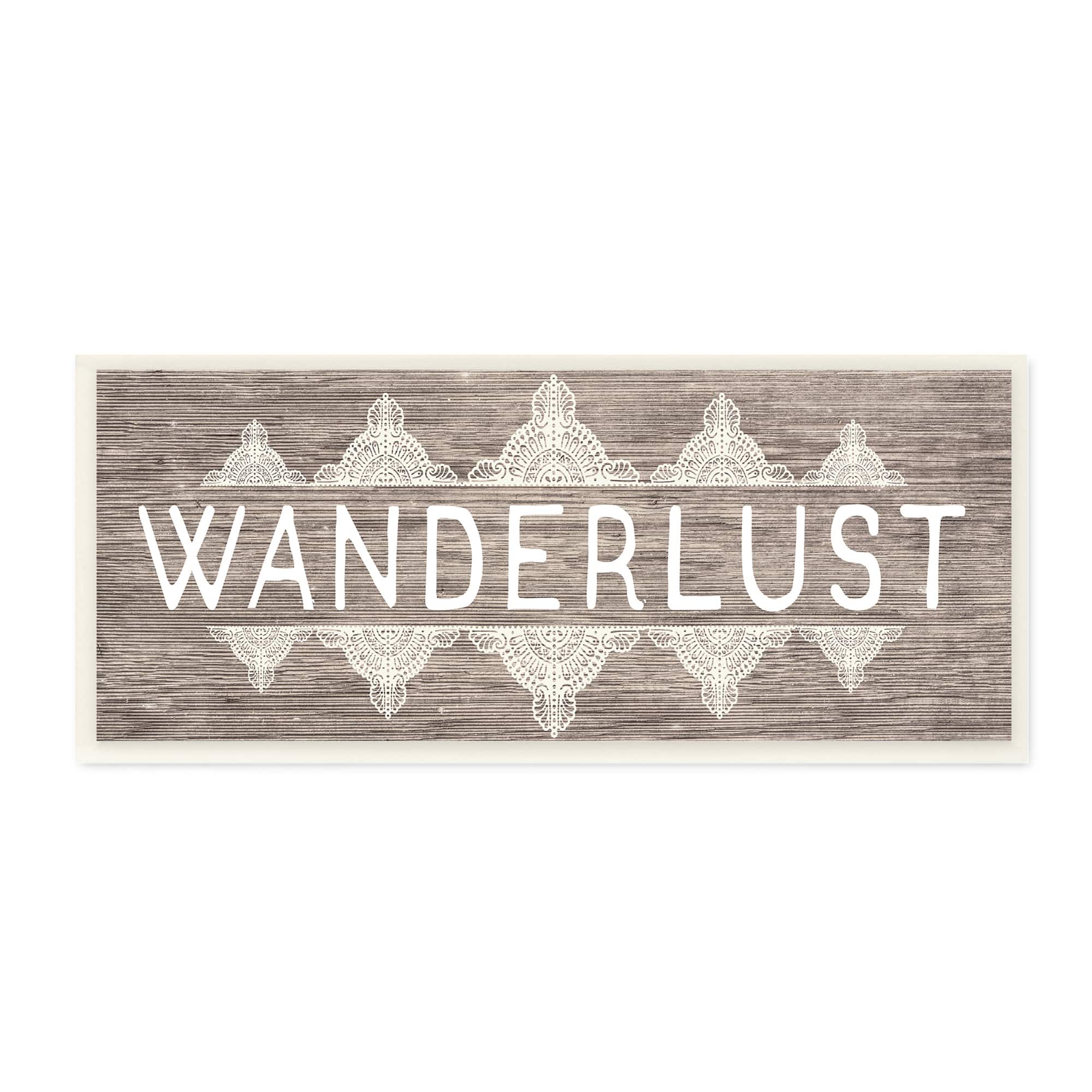 Stupell Industries Rustic Wanderlust Phrase with Paisley Country ...