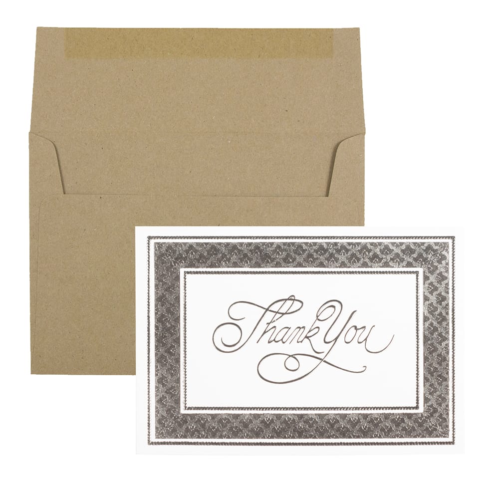 JAM Paper Thank You Card Set with Silver Border, 25ct. | Michaels