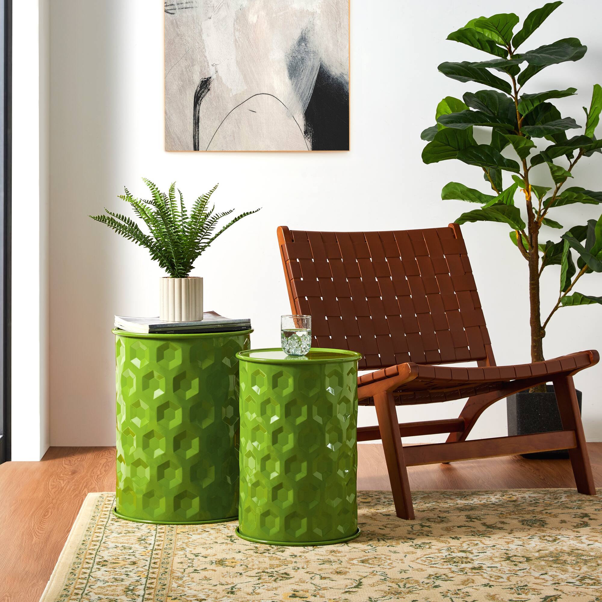 Glitzhome Multifunctional Embossed Honeycomb Texture Metal Garden Stool Set Michaels