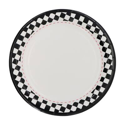 Buy in Bulk - 12 Packs: 10 ct. (120 total) 9" Black & White Checker ...