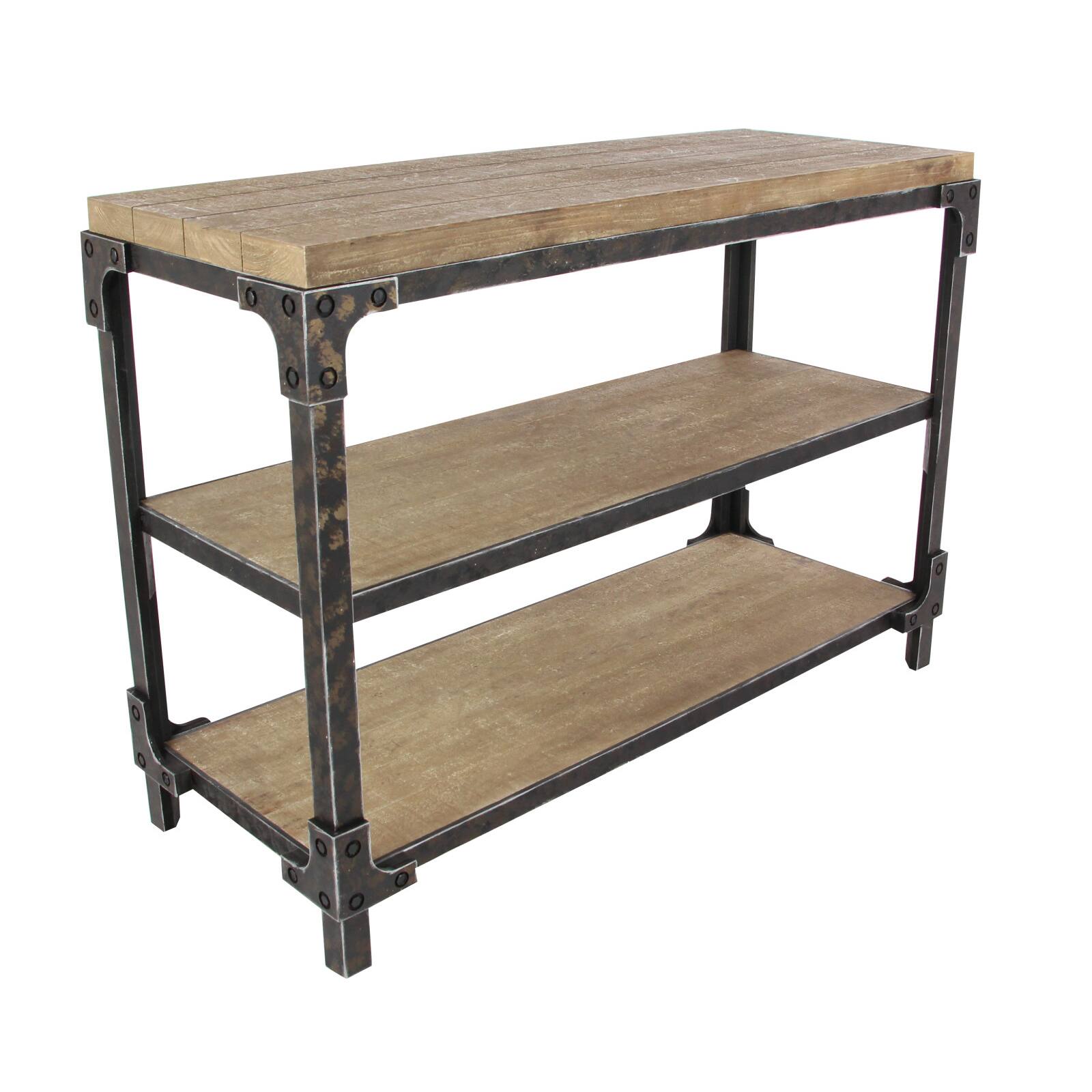4ft. Brown Industrial Wood Console Table | Media Centers | Michaels