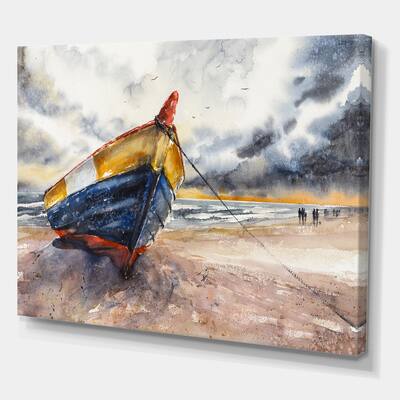 Designart - Wooden Boat On The Baltic Shores - Nautical & Coastal ...