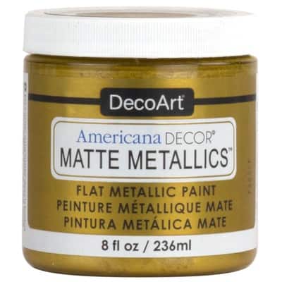 DecoArt® Americana Decor® Matte Metallics™ Paint, 8oz., Color: Gold ...