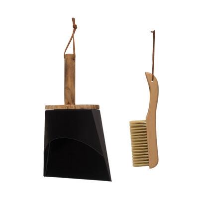 Hello Honey® Metal Dust Pan with Beech Wood Handle & Brush Set | Michaels