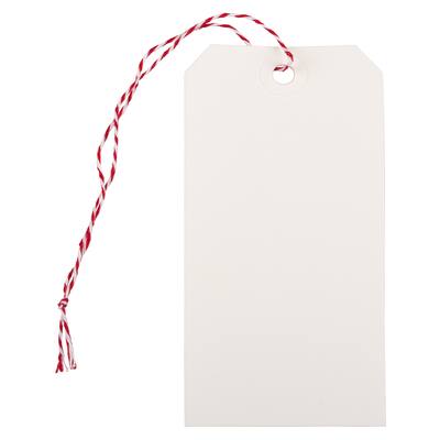 JAM Paper White Gift Tags with Red String, Count: 100 | Michaels