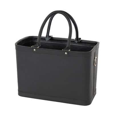 17" Black Leather Handmade Box Style Single Slot Decorative Magazine ...