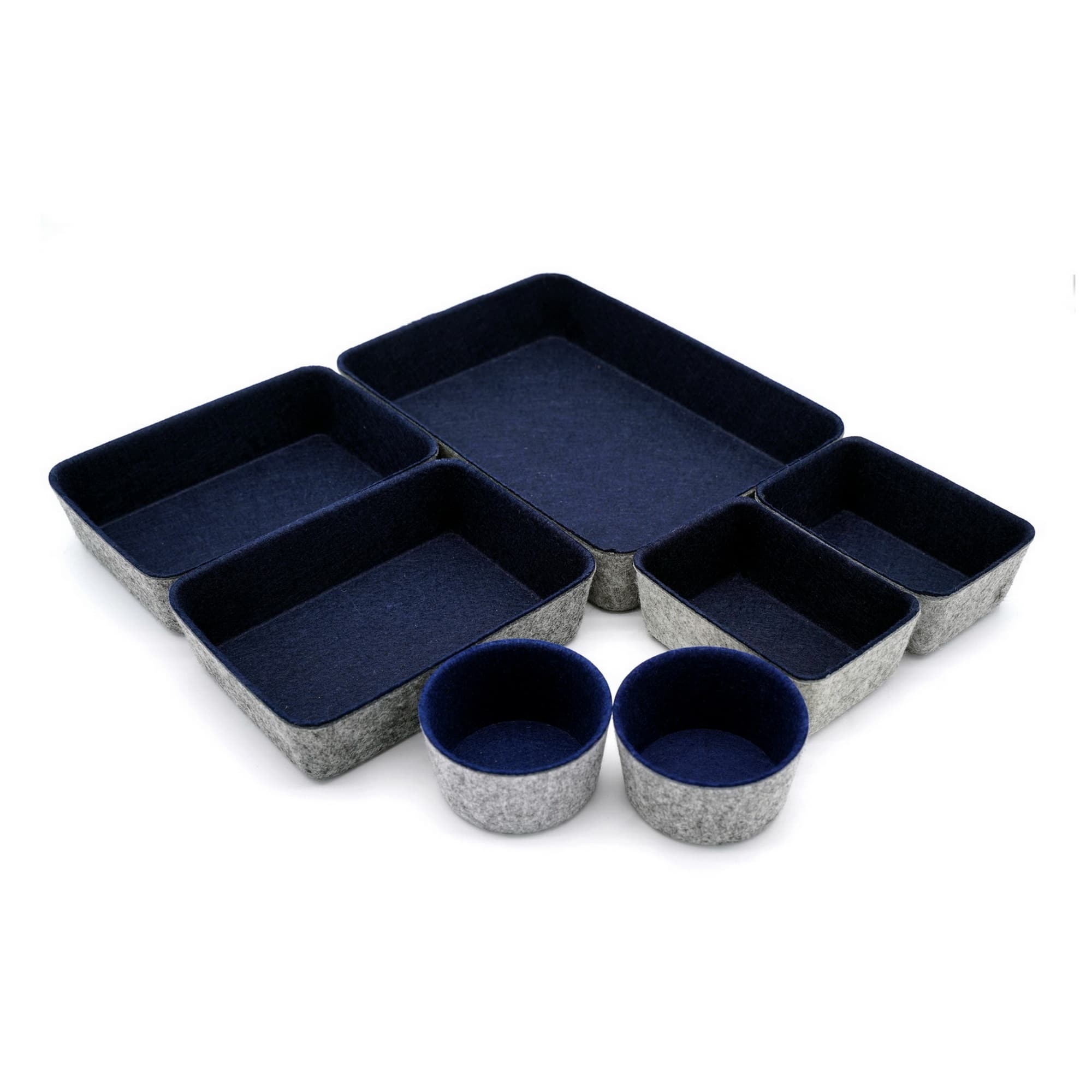 Welaxy 7 Piece Felt Round Cups & Trays Drawer Organizer Set | Michaels