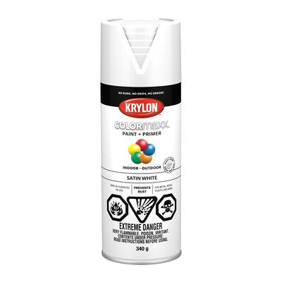 Krylon® COLORmaxx™ Satin Paint + Primer, Color: White | Michaels