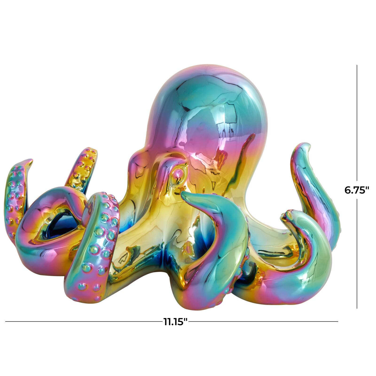 11" Multicolor Shiny Ceramic Octopus Sculpture | Michaels