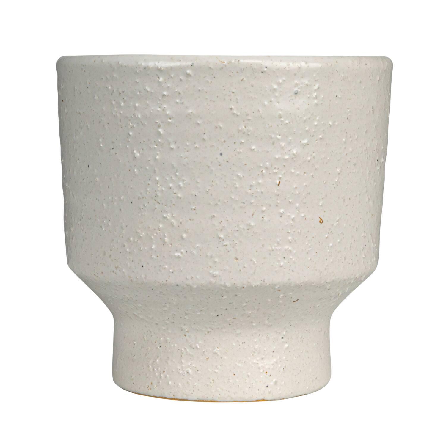 Hello Honey® 5.5" White & Mustard Reactive Glaze Flower Stoneware ...