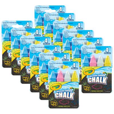 Crayola® Sidewalk Chalk, 12 Packs of 4 | Michaels