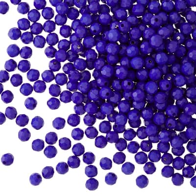 Buy in Bulk - 12 Pack: Dark Blue Faceted Acrylic Round Craft Beads by ...