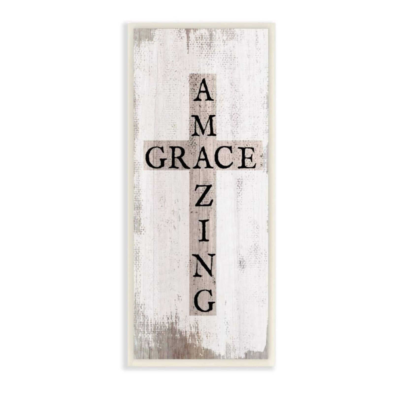 Stupell Industries Distressed Rustic Amazing Grace Wall Art | Michaels
