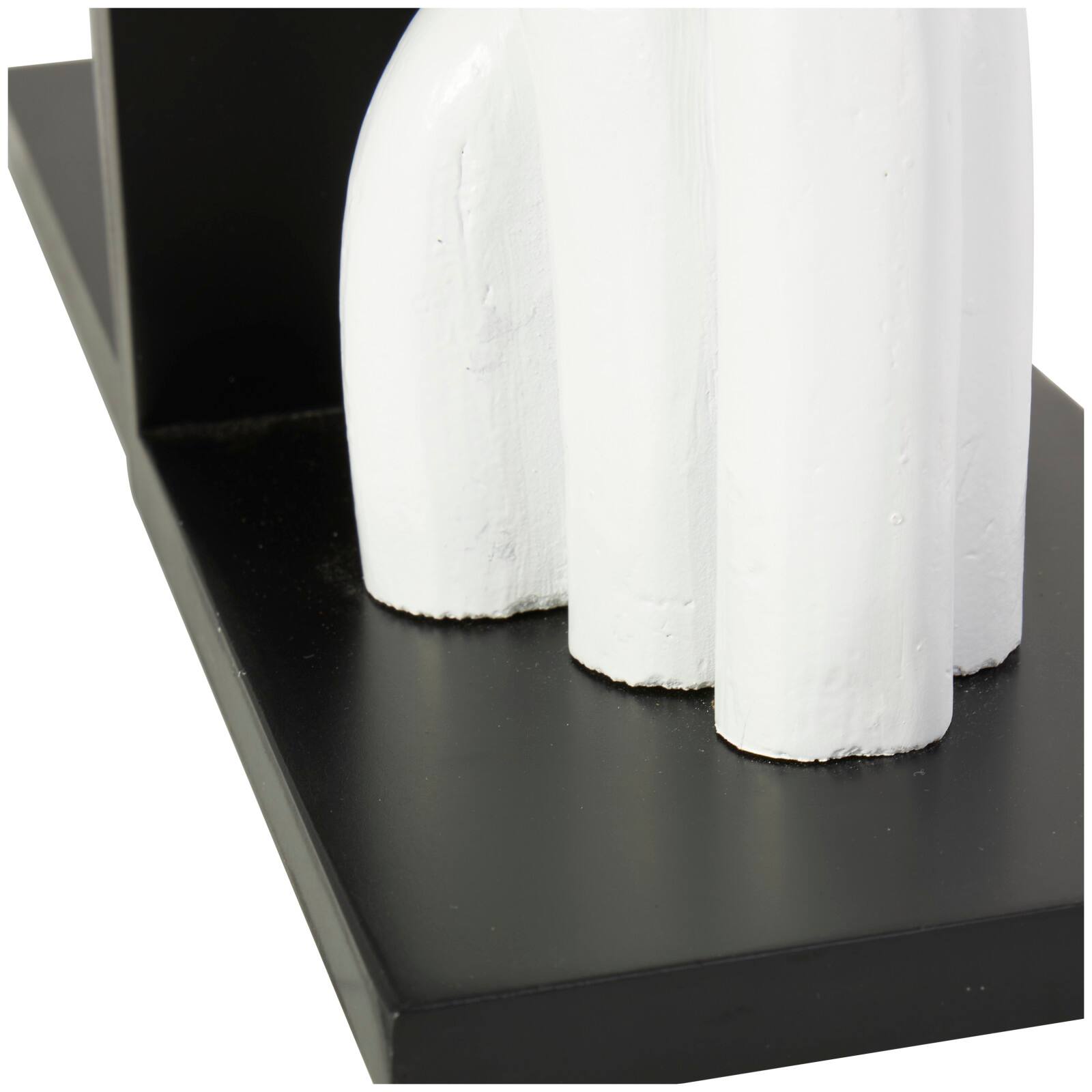 7" White MDF Abstract Layered Arched Bookends with Black Stands Set ...
