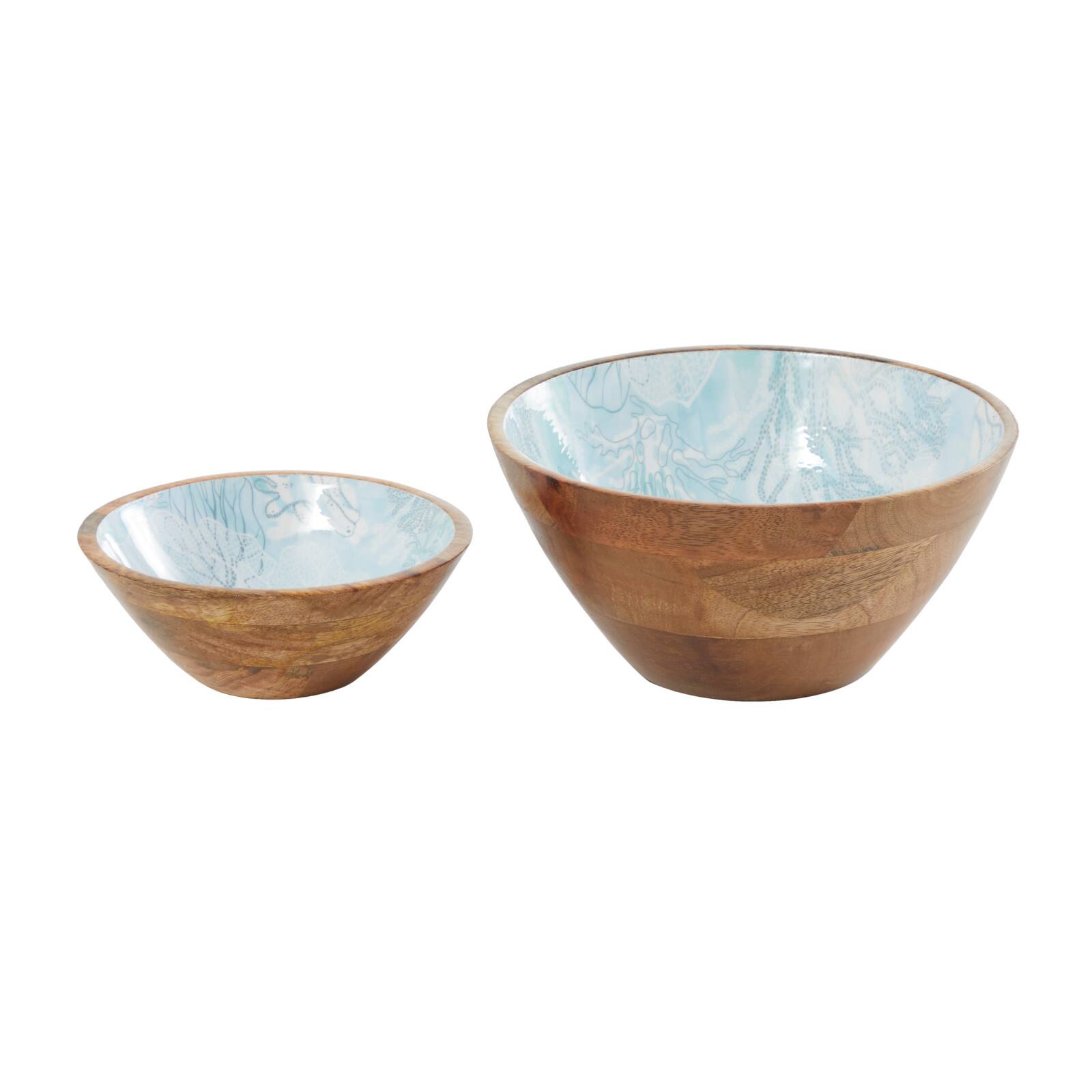 Light Blue Mango Wood Nesting Decorative Bowl Set | Michaels