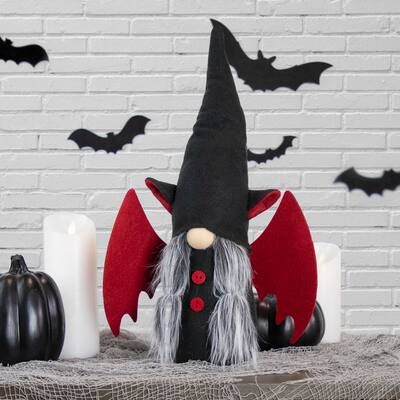 18" Female Black & Red Halloween Gnome with Bat Wings | Michaels