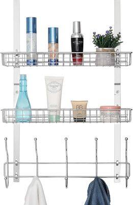 NEX™ 24" Silver Over the Door Basket Rack with Hooks | Michaels