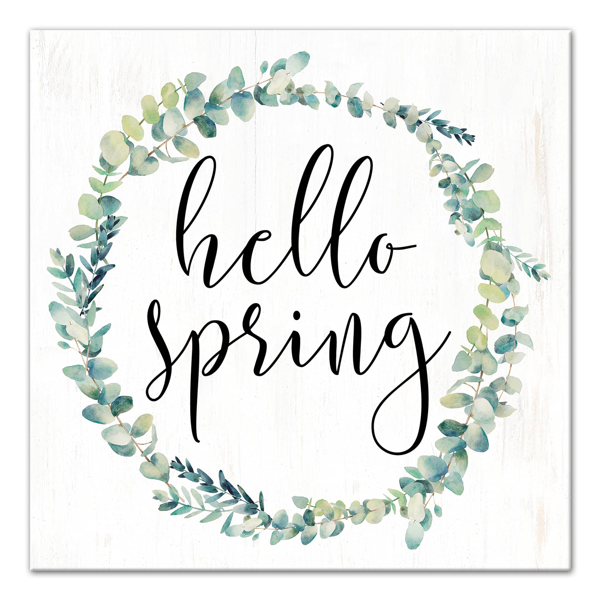 Hello Spring Wreath Canvas Wall Art | Michaels