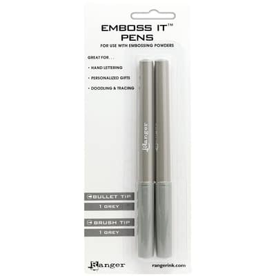 Ranger Emboss It™ Grey Brush & Grey Bullet Embossing Pen Set | Michaels