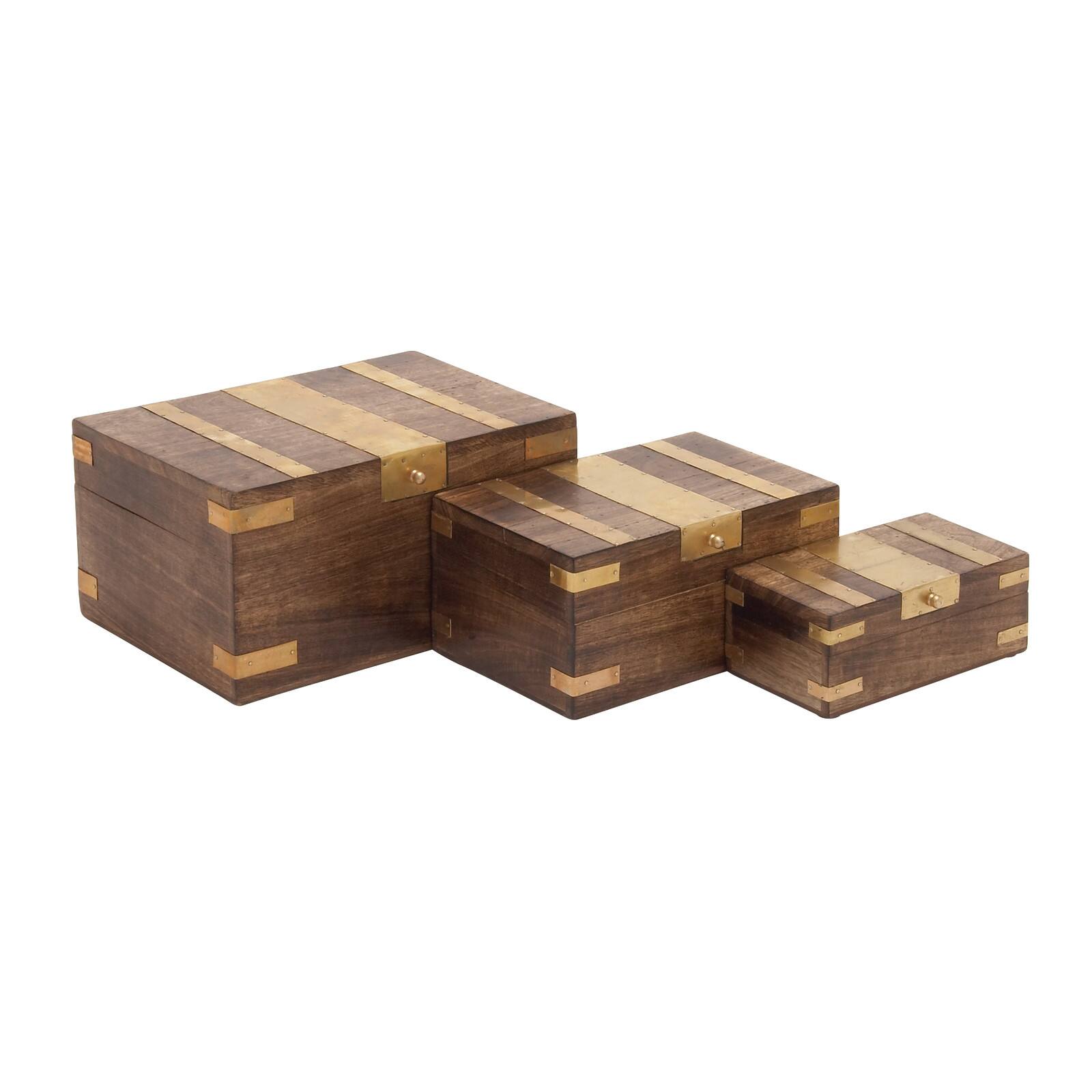 Brown Mango Wood Traditional Box Set | Decorative Boxes | Michaels