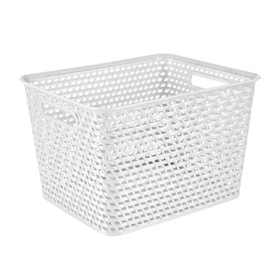 White Woven Plastic Basket by Ashland® | Michaels