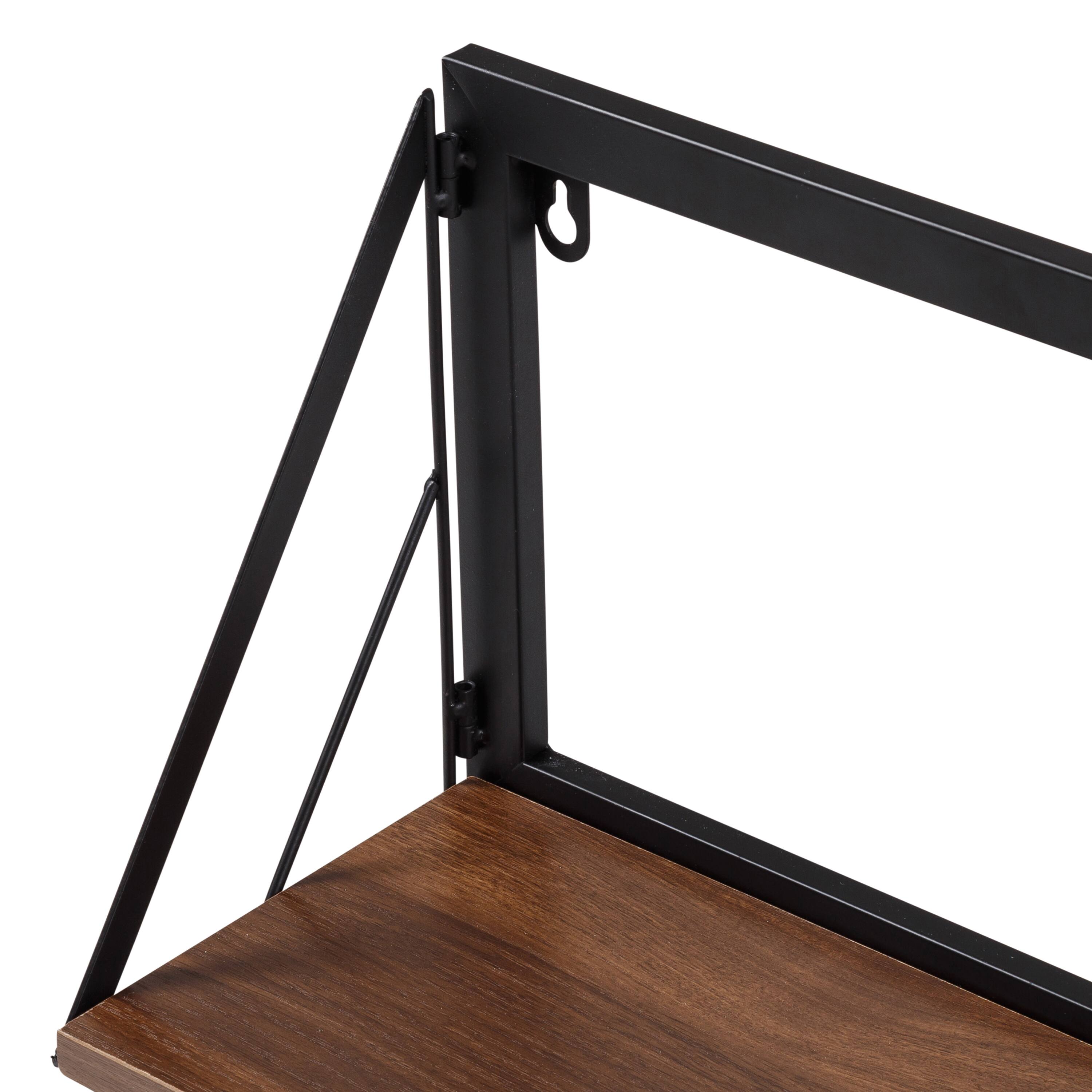 Honey Can Do Small Walnut Mid Century Modern Wall Mounted Shelf | Michaels