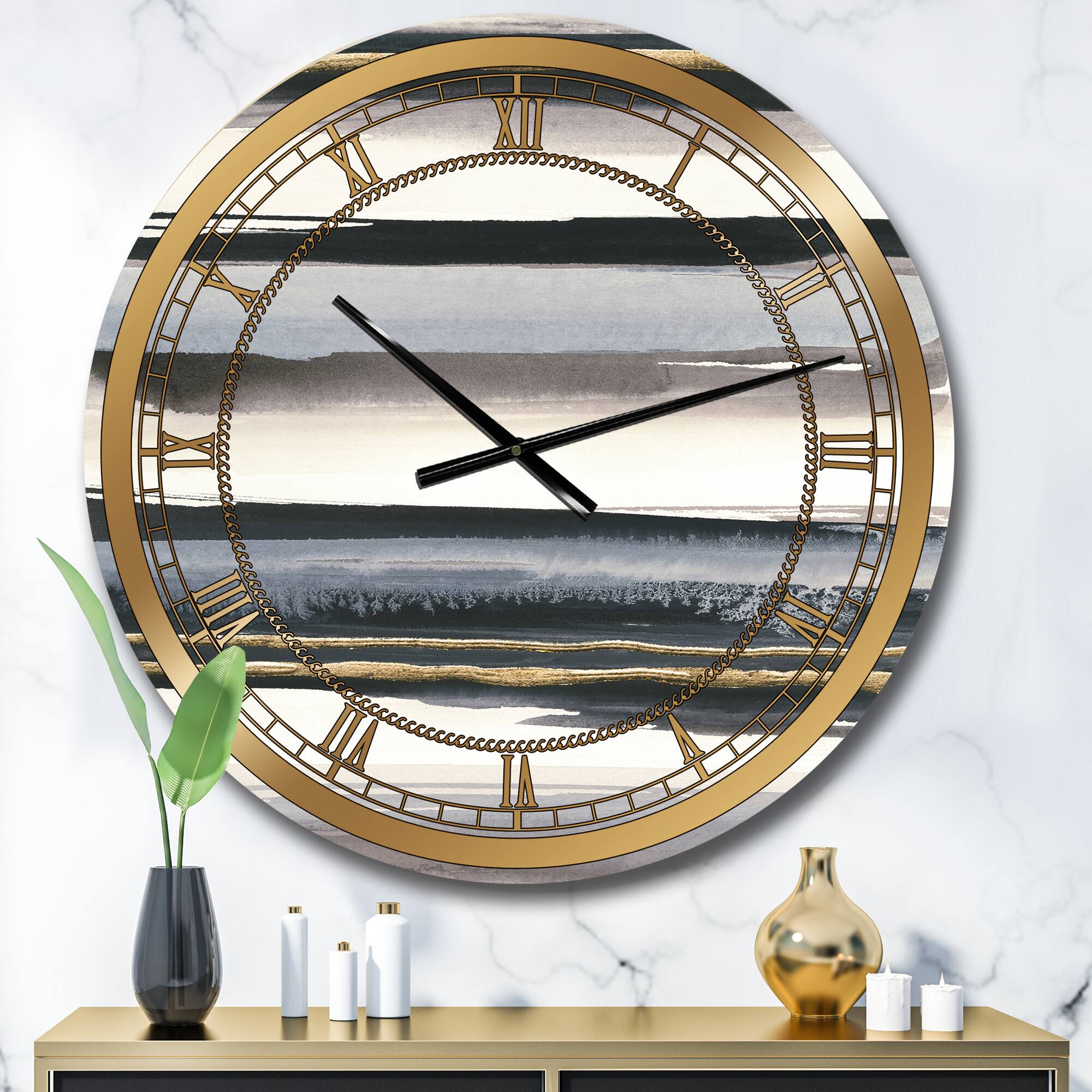 Designart 'Gold Watercolor Amethyst I Glam Wall Clock | Michaels