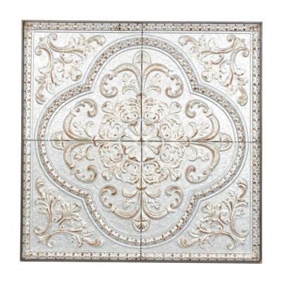 36" Gray Metal Rustic Floral Wall Décor | Michaels