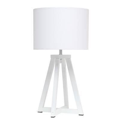 Simple Designs 19" Interlocked Triangular Table Lamp with White Shade ...