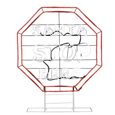 44'' Santa Stop Here LED Light Strip Sign | Michaels
