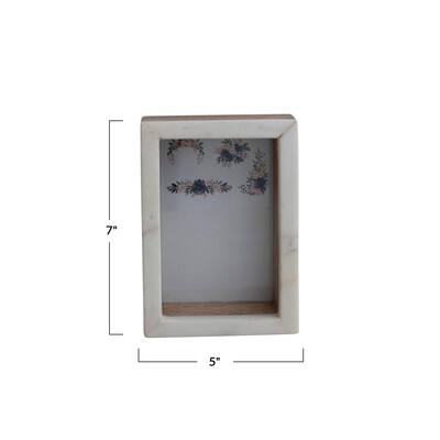 Hello Honey® White Marble & Wood Shadow Box | Michaels