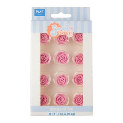 PME Cake Sweet Street® Rose Icing Decorations, 12ct., Color: Pink ...