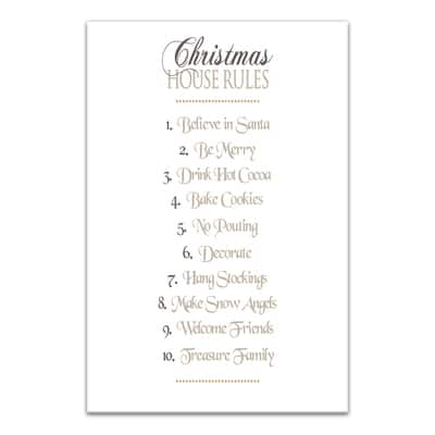 Christmas House Rules Canvas Wall Art | Michaels