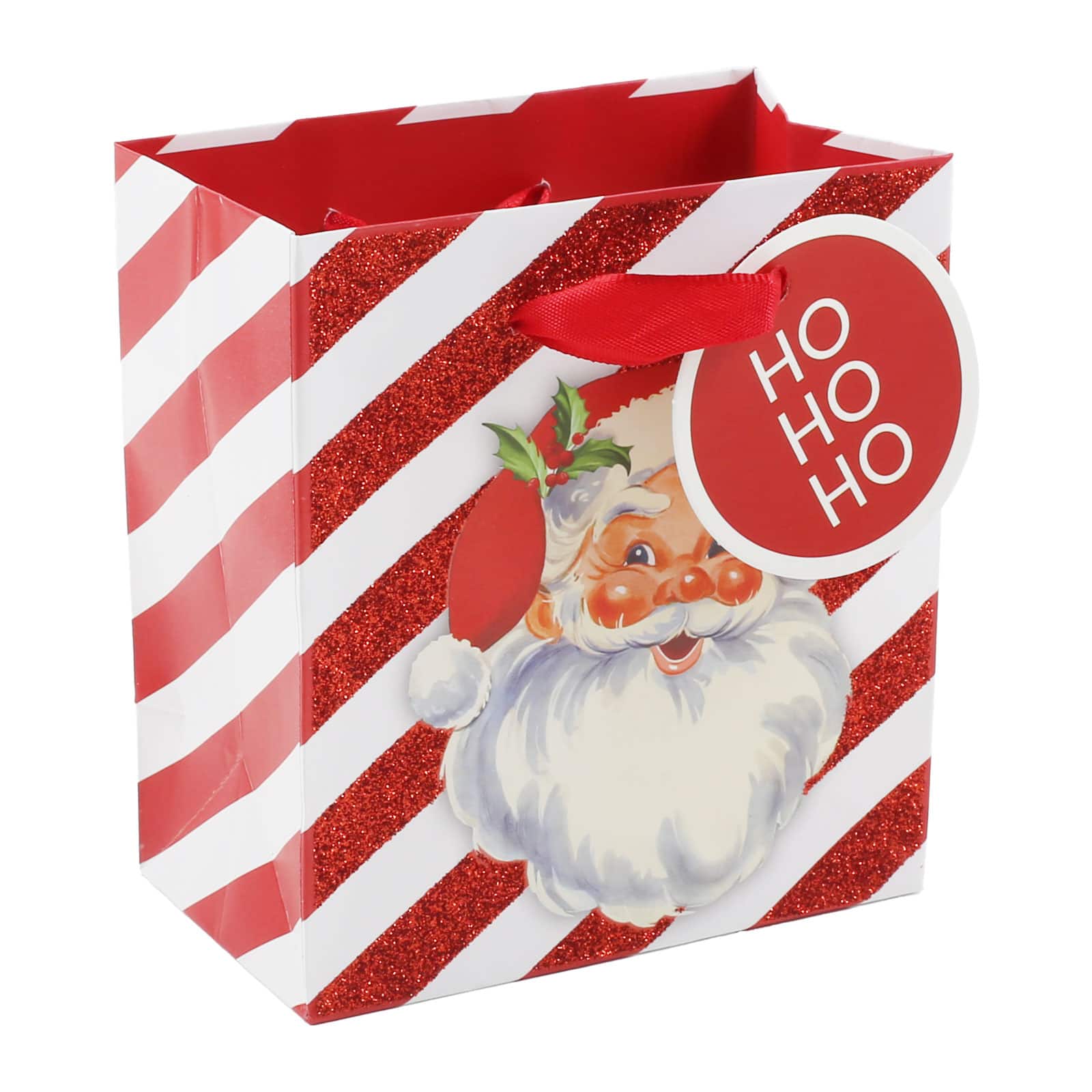 Sacs-cadeaux miniatures rayés à motif de père Noël de Celebrate It, 4 ...