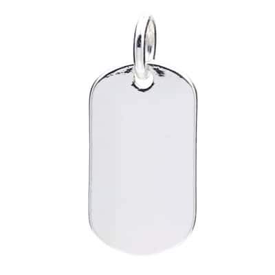 Silver Plated Dog Tag Charm by Bead Landing™ | Michaels